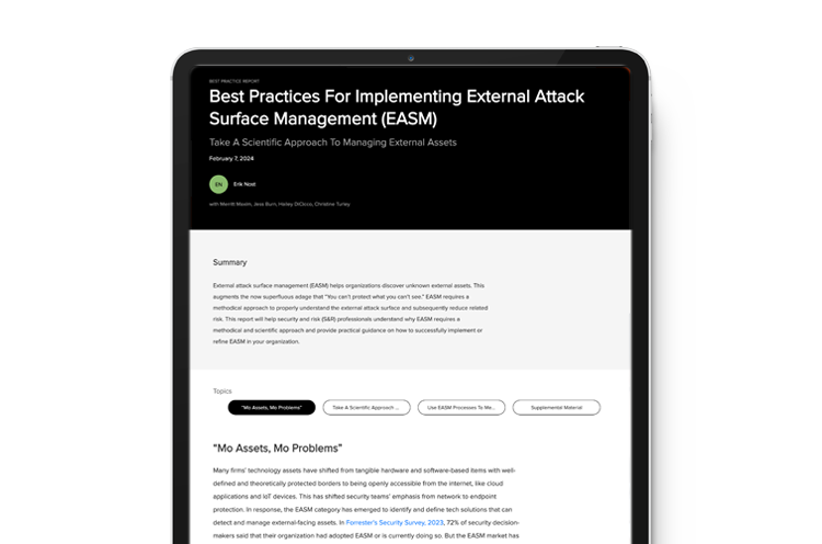 Forrester Report: Best Practices For Implementing External Attack ...