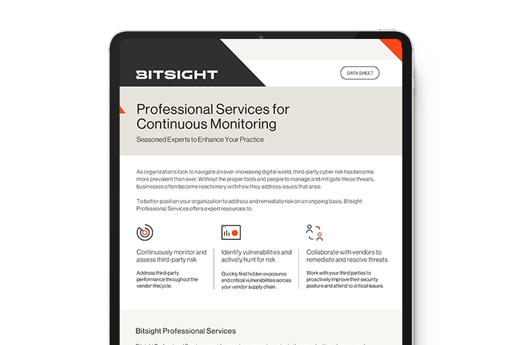 Bitsight Professional Services for Third-Party Continuous Monitoring | Bitsight
